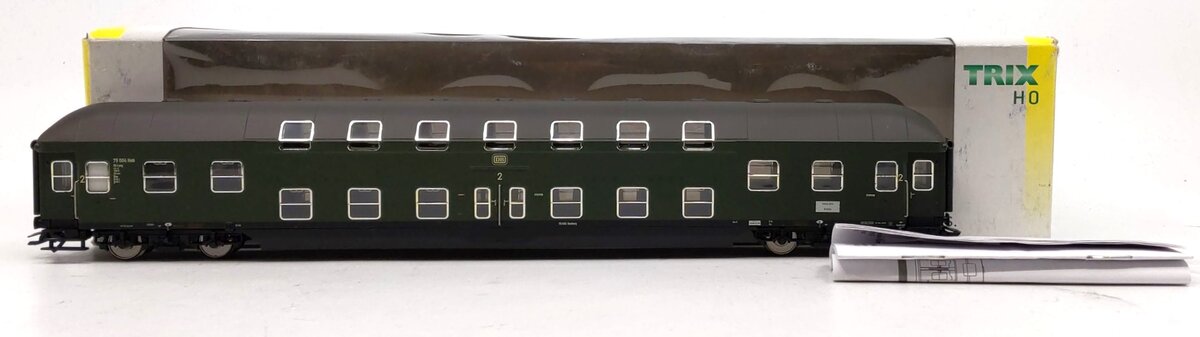 Trix 23465 HO Scale German Railroad DB Bi-level Passenger Car – Trainz