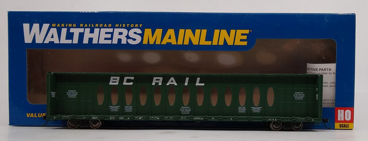 Walthers 910-4819 HO BC Rail 72' Centerbeam Flatcar #871537 – Trainz