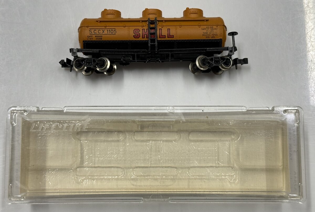 Life Like S784A N Scale Shell Triple Dome Tank Car #1105 LN/Box – Trainz