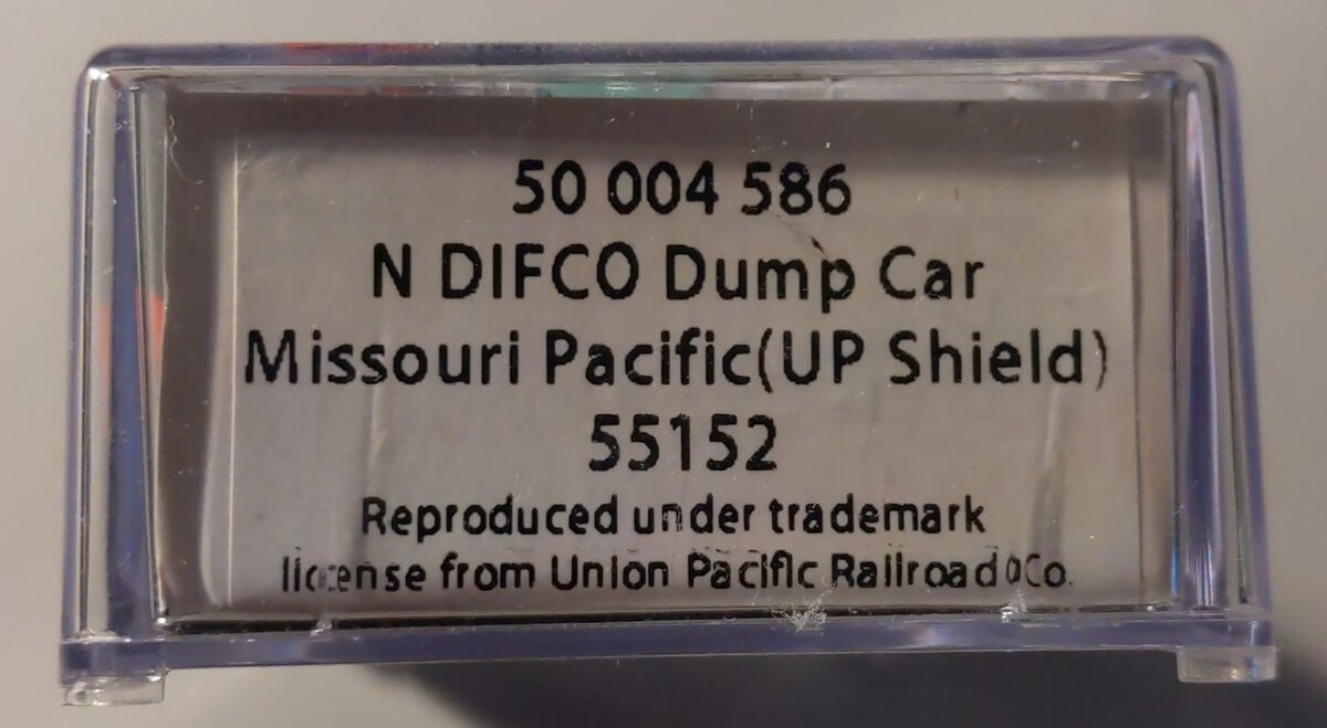Atlas 50004586 N Missouri Pacific UP Shield Difco Side Dump Car #55152 – Trainz