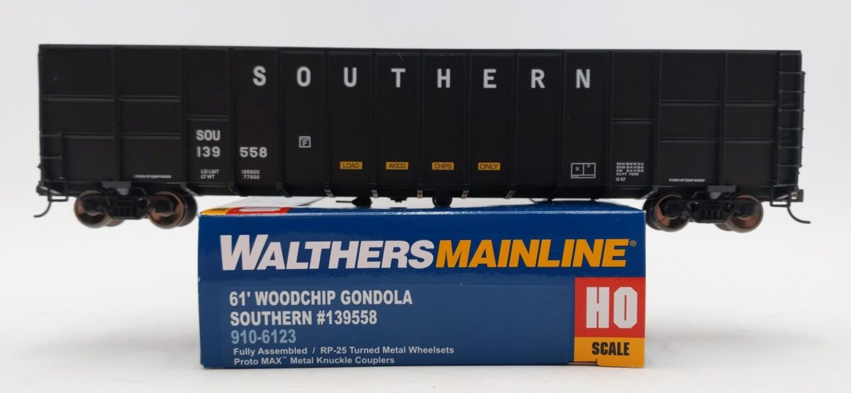 Walthers 910-6123 HO Southern Ready to Run 61' Wood Chip Gondola #1395 ...