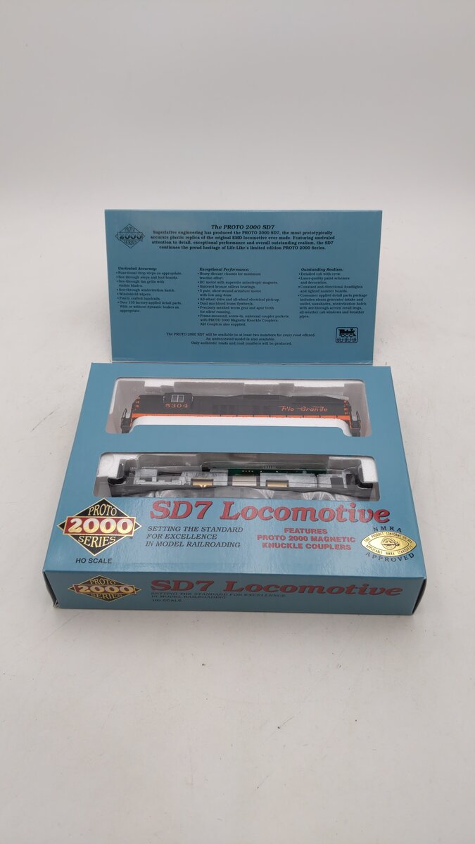 Proto 2000 30145 HO Scale D&RGW EMD SD7 Diesel Locomotive #5304 NIB – Trainz