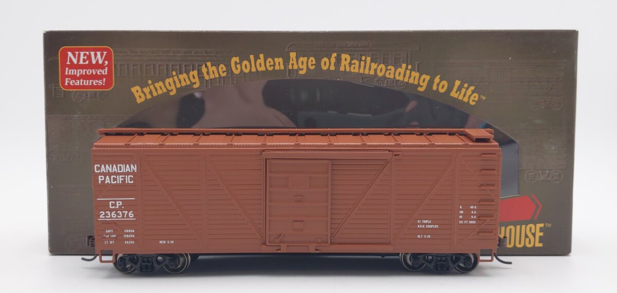 Roundhouse 85702 HO Scale Canadian Pacific RTR 40' Outside Braced Box ...