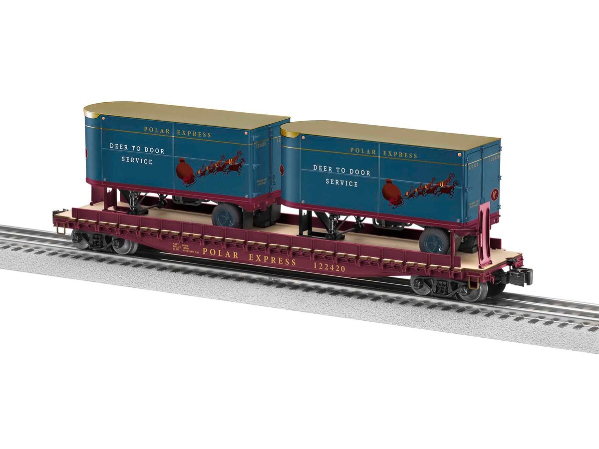 Lionel 2026671 O Gauge The Polar Express™ 50' Flatcar with 20' Trailer ...
