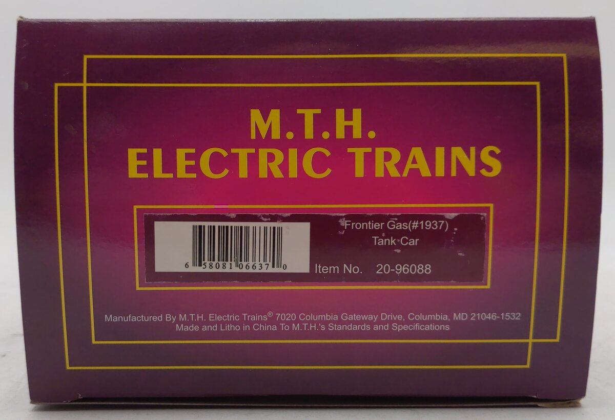 MTH 20-96088 O Gauge Frontier Gas Tank Car #1937 LN/Box – Trainz