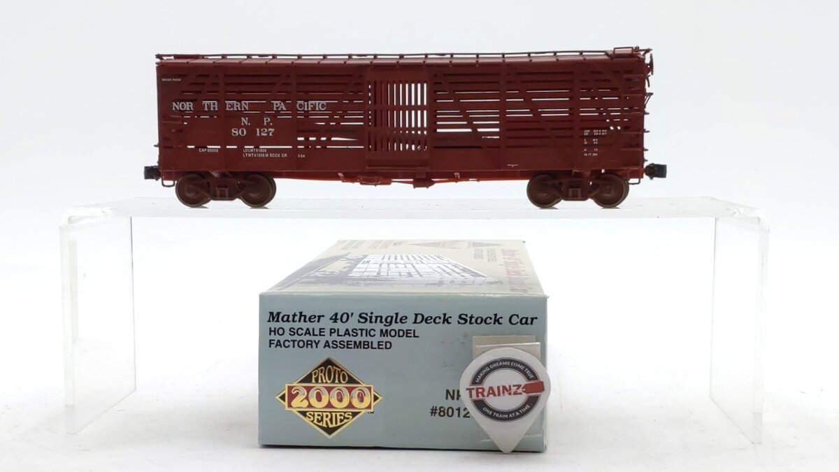 Proto 2000 HO Scale NP Weathered 40' Single Deck Stock Car #80127 Cust ...
