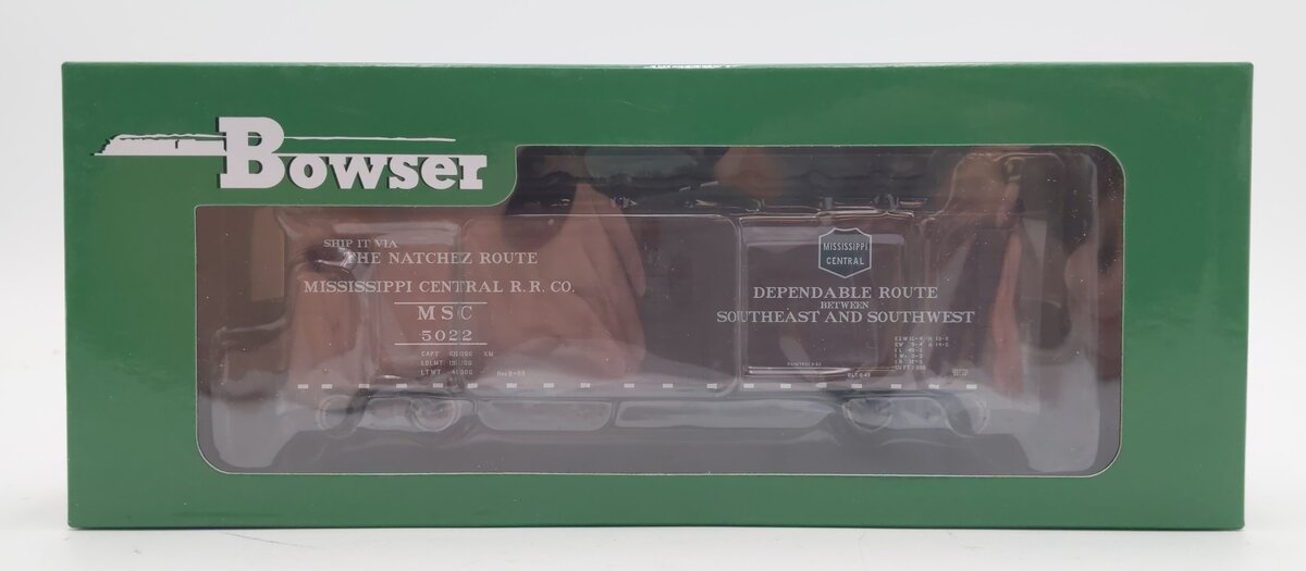 Bowser 42447 HO Mississippi Central Natchez Route 40' Boxcar #5022 NIB ...