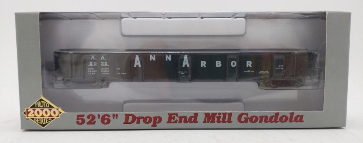 Proto 2000 21400 HO Scale Ann Arbor 52'6" Drop End Mill Gondola Car #2 ...