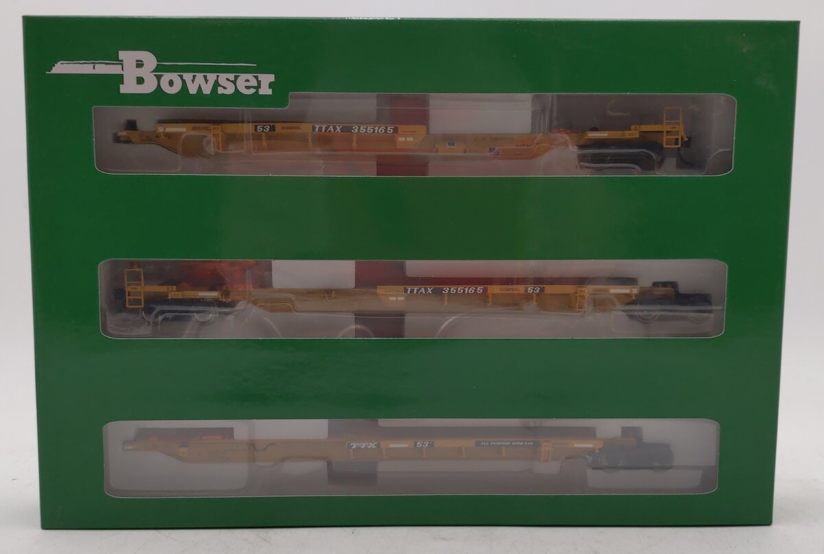 Bowser 42822 HO TTAX 3-Unit Trinity 53' RAF 33C Spine Car #355165 LN/B – Trainz