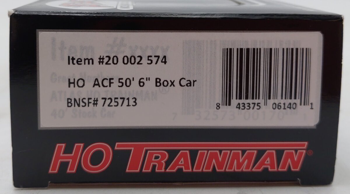Atlas 20002574 HO Scale Burlington Northern Santa Fe 50' 6" ACF Box Ca ...