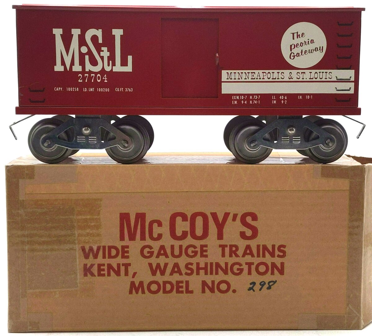 McCoy Standard Gauge Minneapolis & St. Louis Boxcar #27704 EX/Box – Trainz