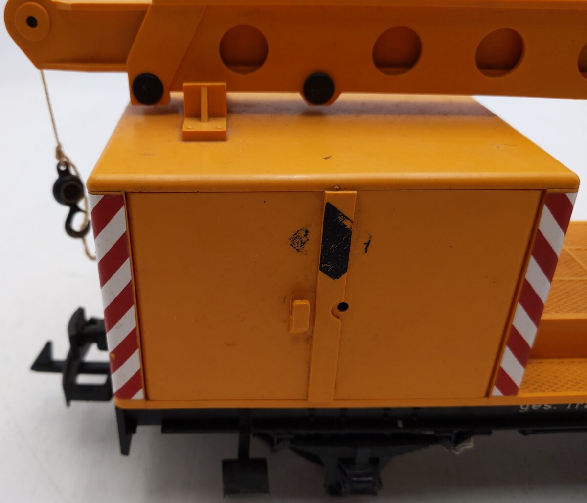 LGB 4042 G Scale Matra Yellow Construction Crane Car EX – Trainz