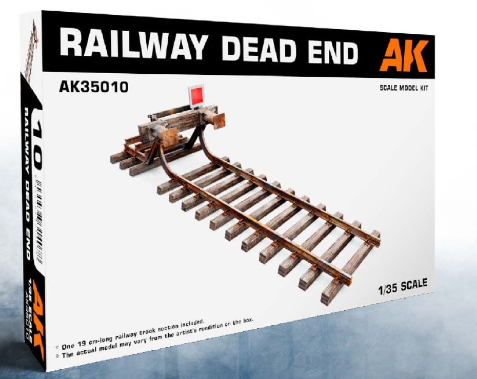 AK Interactive 35010 1:35 7.5" Railway Dead End Track Kit – Trainz