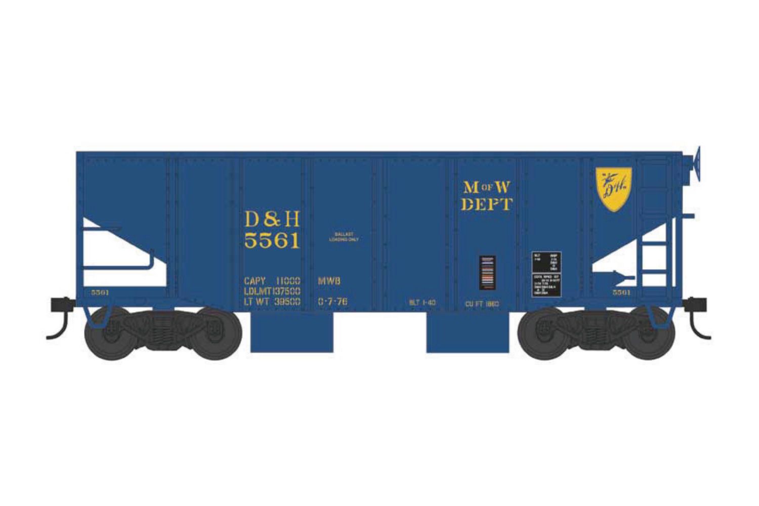 Bowser 43094 HO Delaware & Hudson 55-Ton Fishbelly Hopper Ready to Run ...