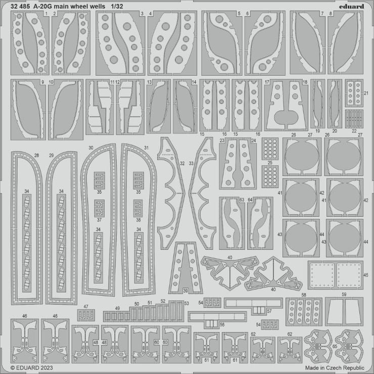 Eduard 32485 1:32 A-20G Main Wheel Wells Aircraft Photo Etched Detail ...