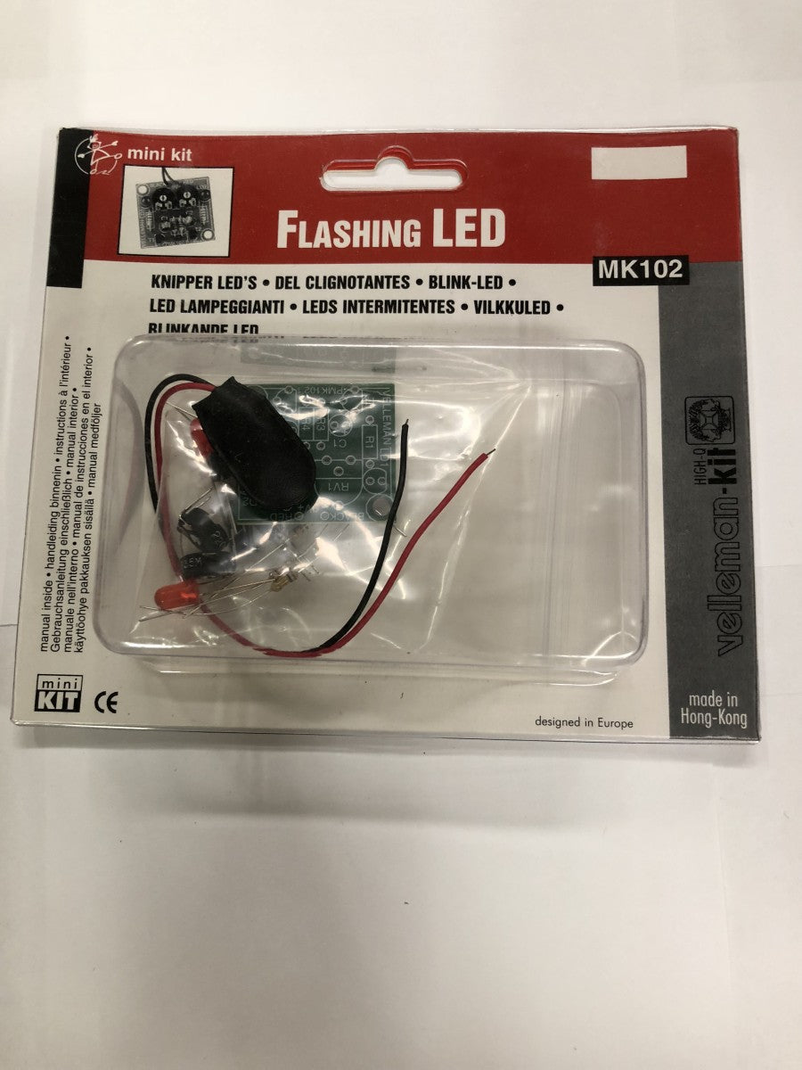 Velleman MK102 Flashing LED ca. 8mA Adjustable Flashing Speed Mini Kit ...
