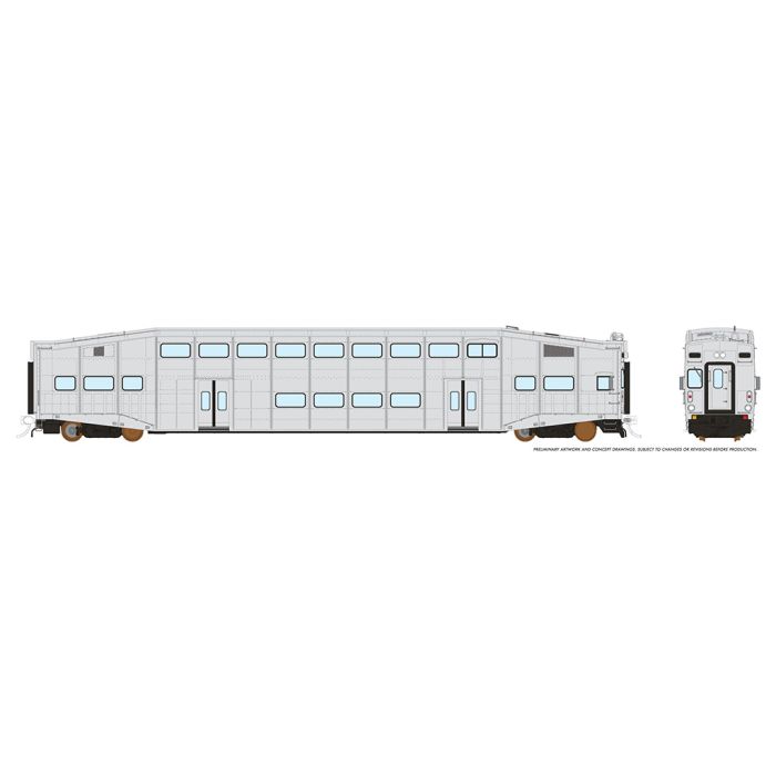 Rapido Trains 146097 HO Undecorated Series II Bi-Level Commuter Car ...