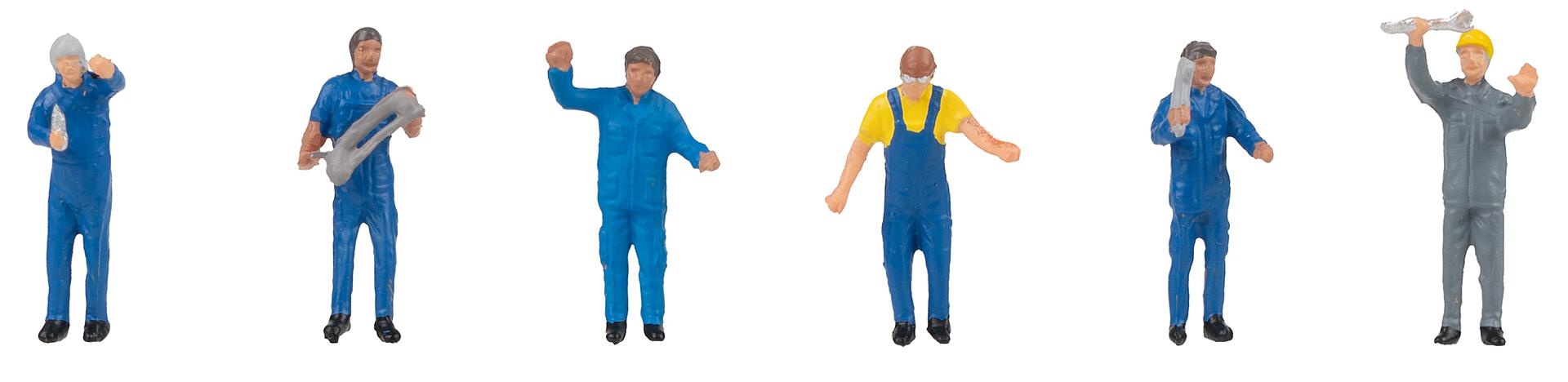 Faller 151640 HO Industrial Mechanics Figures (Set of 6) – Trainz