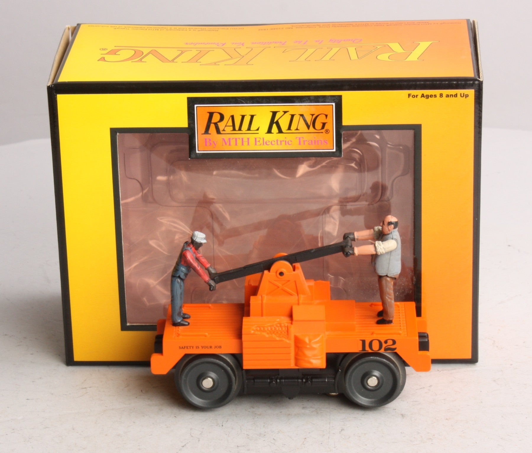 MTH 30-2547 O Gauge Maintenance Of Way - Orange Operating Hand Car – Trainz