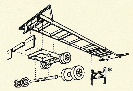 Deluxe Innovations 1001 N Scale 40' Intermodal Container Chassis Kit ...