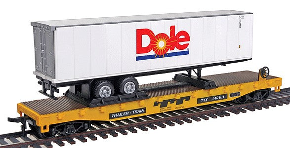 Model Power 8363 HO Scale 51'''' Dole Container W/Trailer Train TTX ...
