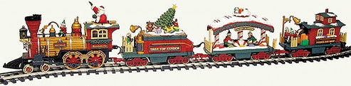 New Bright 384 Christmas Holiday Express G Gauge Steam Starter Train S ...