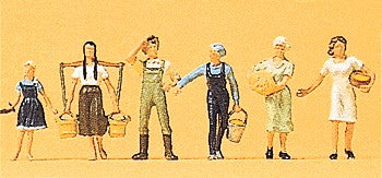 Preiser 10295 HO Scale Farm People Figures (Set of 6) – Trainz