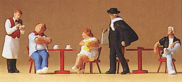 Preiser 10368 HO Tourists, Waiter, Artist Figures W/Accessories (Set o ...
