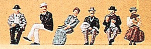 Preiser 12190 HO 1900''''s Seated Passengers Figures (Set of 6) – Trainz