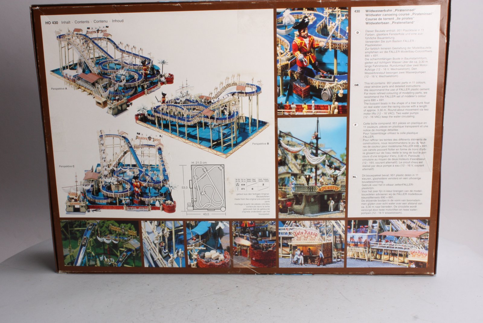 Faller 430 HO Pirate Island Wildwater Canoeing Course Motorized Buildi ...