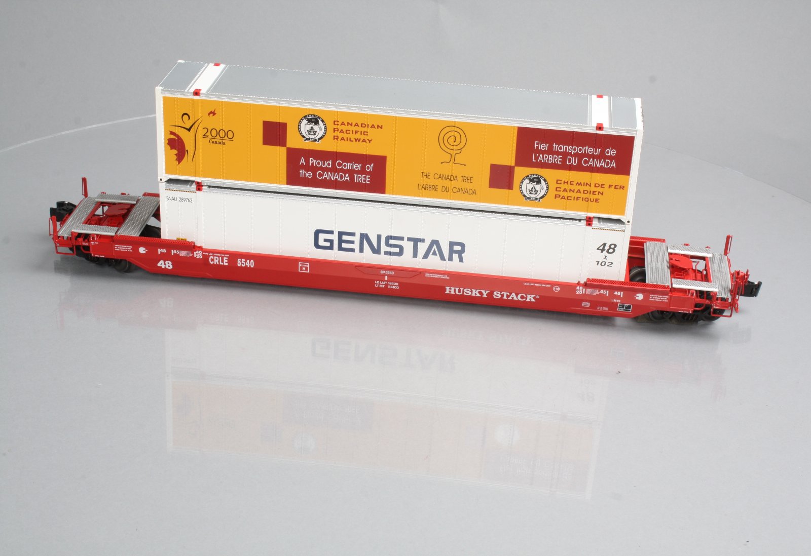 Lionel 6-27520 O Gauge Coe Rail Husky Stack w/Containers – Trainz