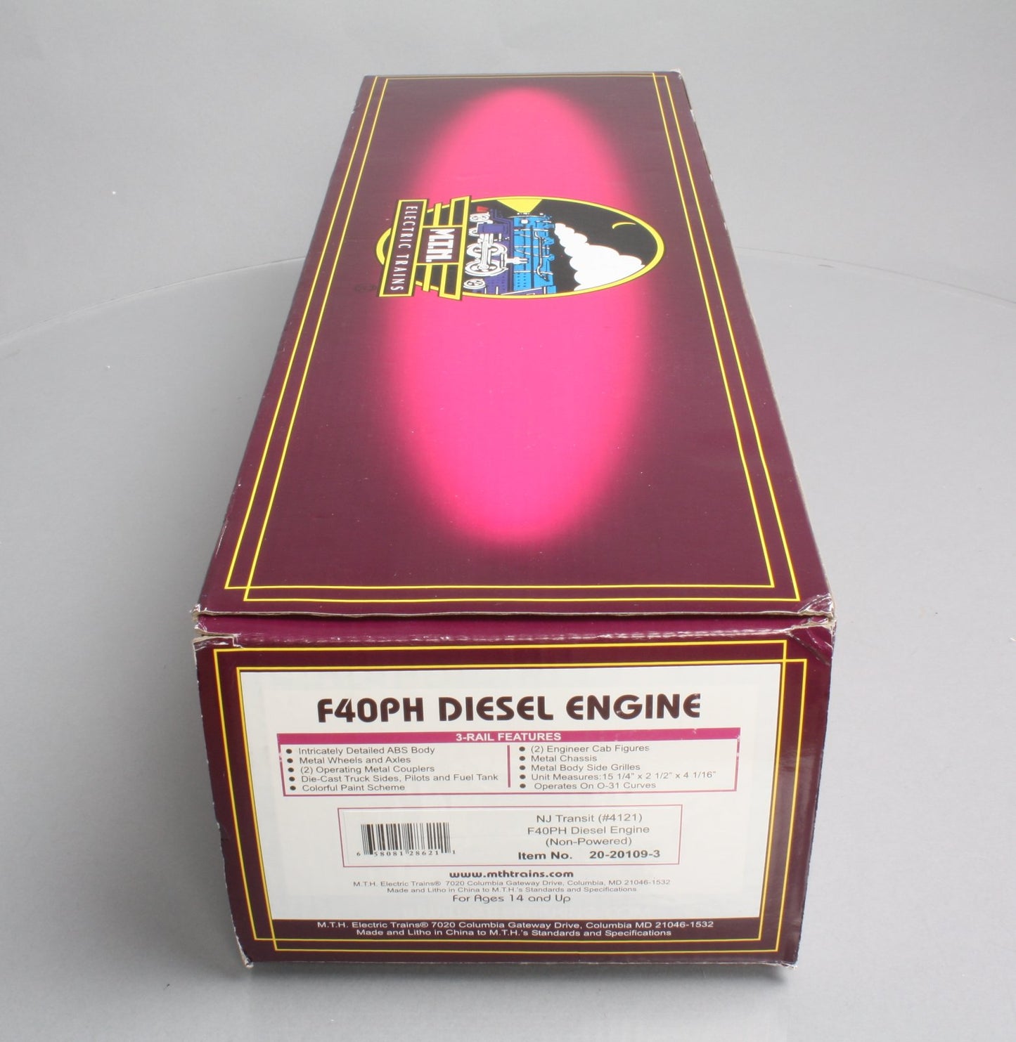 MTH 20-20109-3 NJ Transit F40PH Non-Powered Diesel Engine #4121 – Trainz