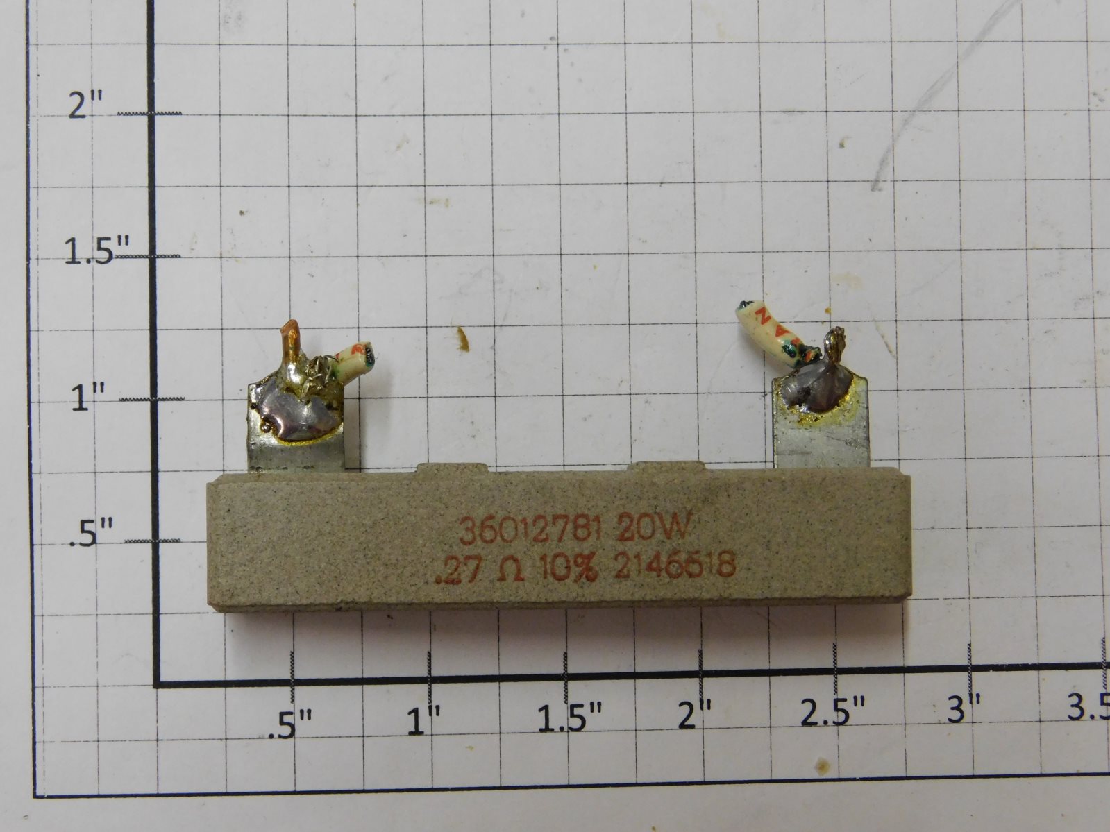 Acme 36012781 .27 Ohm 10% 20 Watt Wirewound Cement Power Resistor - Us ...