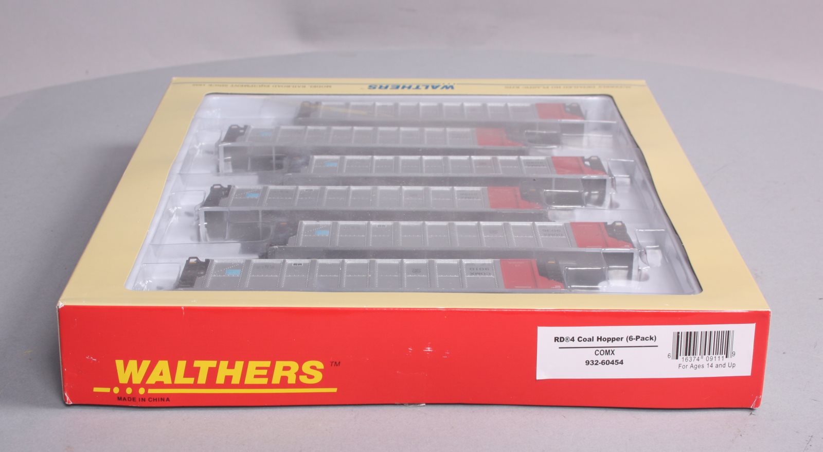 Walthers 932-60454 HO Scale COMX RD4 Coal Hopper (Pack of 6) – Trainz