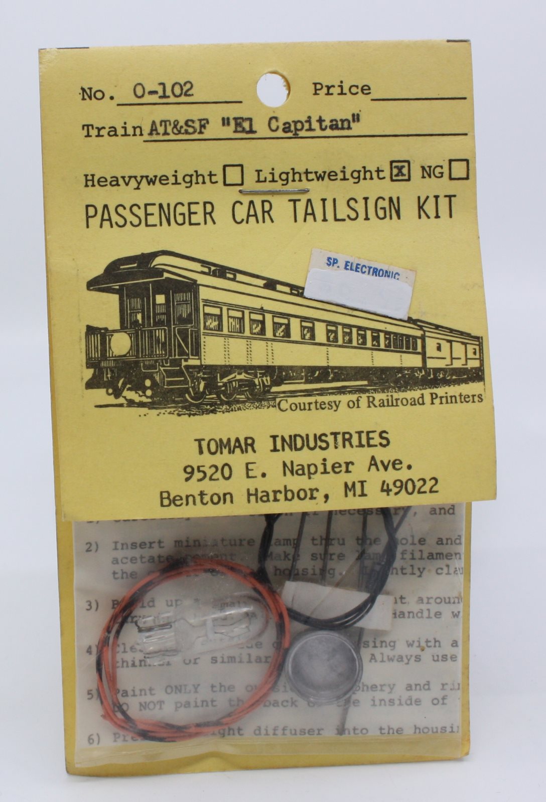 Tomar Industries 81-102 HO ATSF El Capitan Lighted Drumhead Kit – Trainz