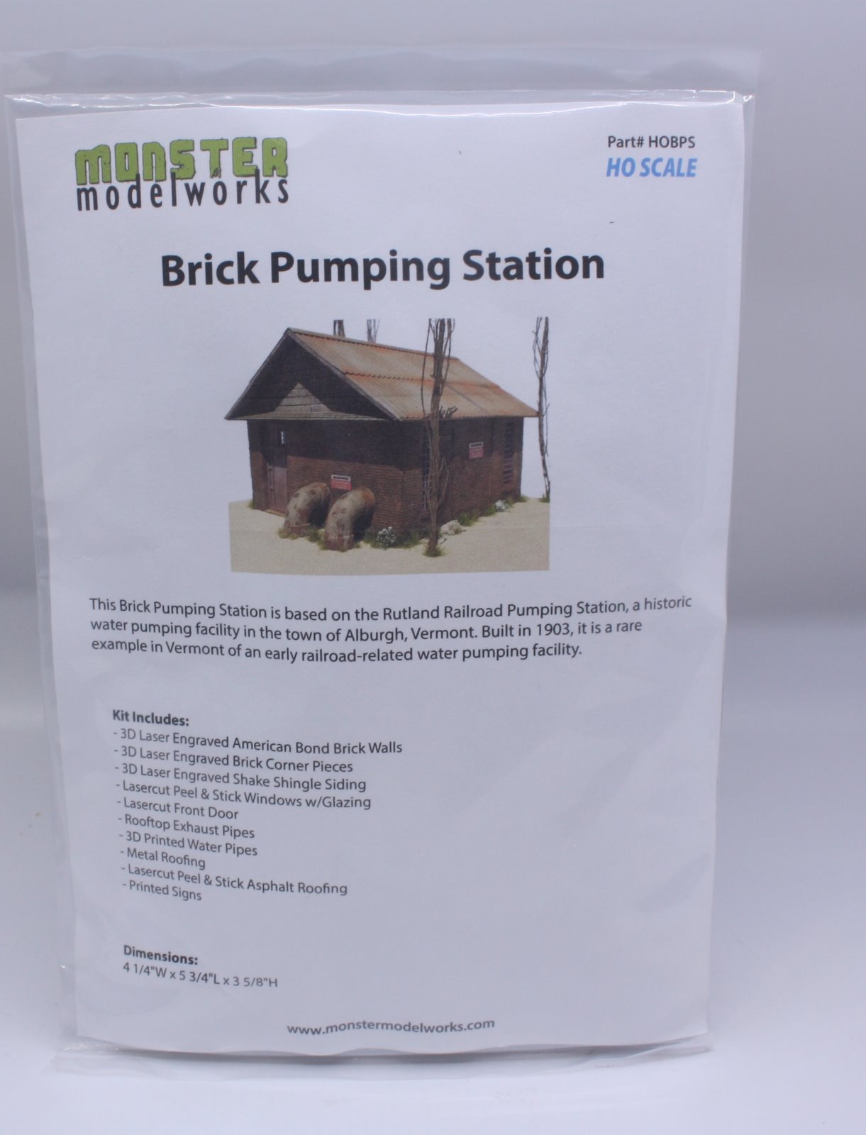 Monster Model Works HOBPS Brick Pumping Station Building Kit – Trainz