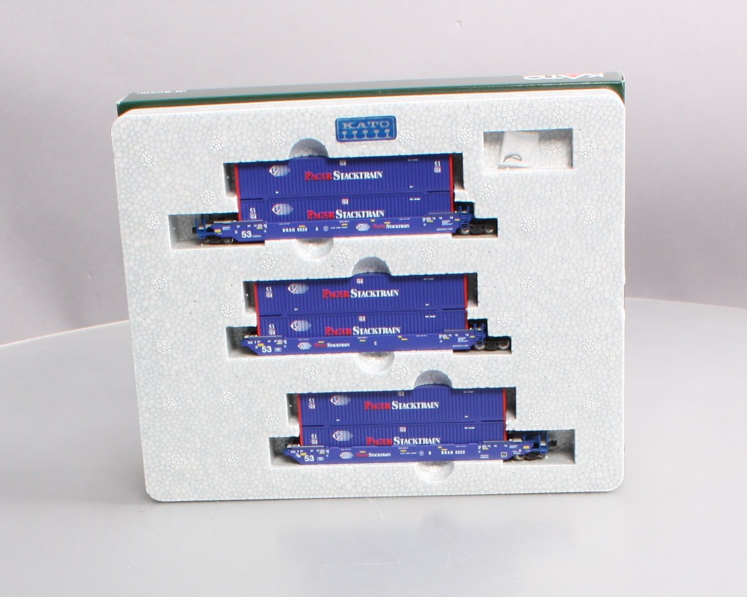 Kato 106-6179 N Pacer Stack Train Double Stack Car w/Pacer Containers ...