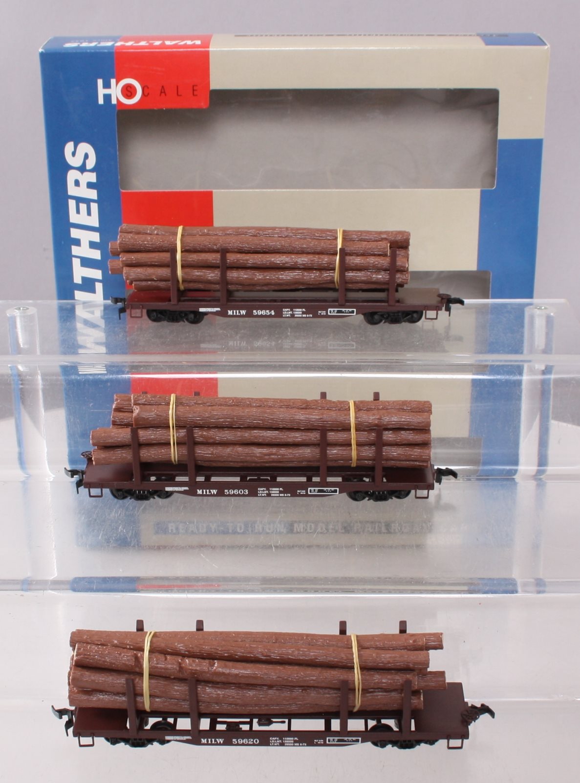 Walthers 932-34001 HO Scale Milwaukee Road 45' Logging Cars (Set of 3 ...