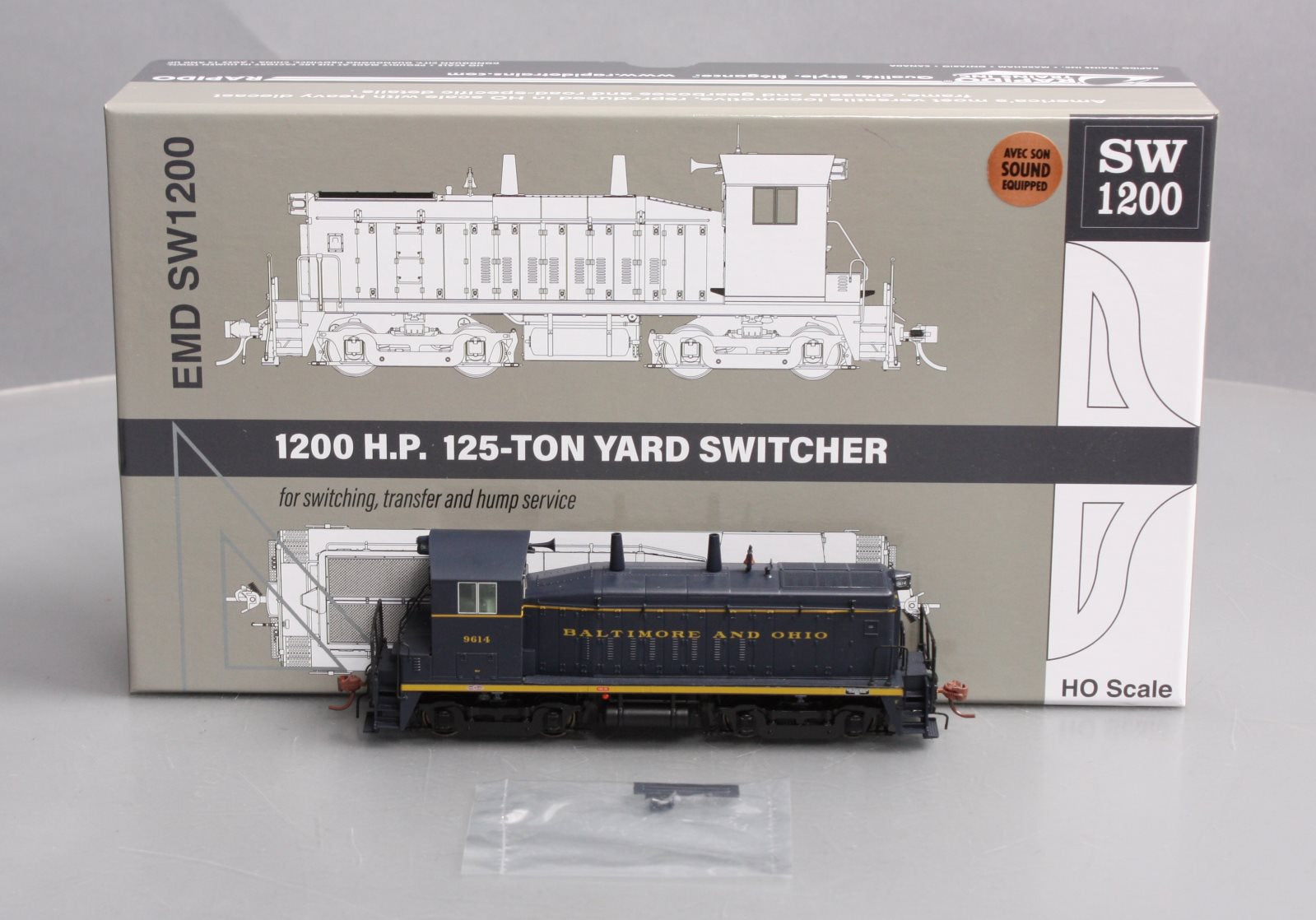 Rapido Trains 27501 HO Scale B&O SW1200 Diesel Locomotive w/ DC/DCC/So ...