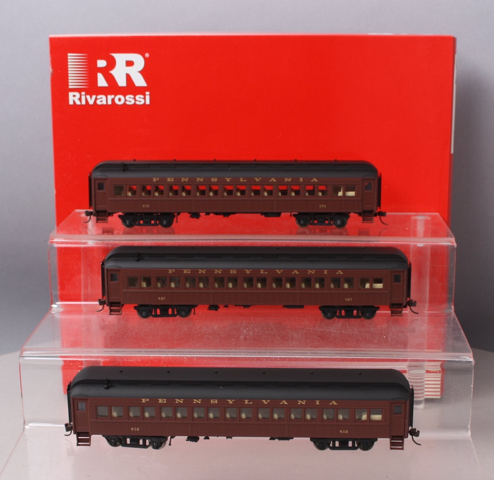 Rivarossi Hr4039 Ho Pennsylvania 60 Coach 3 Car Set Trainz