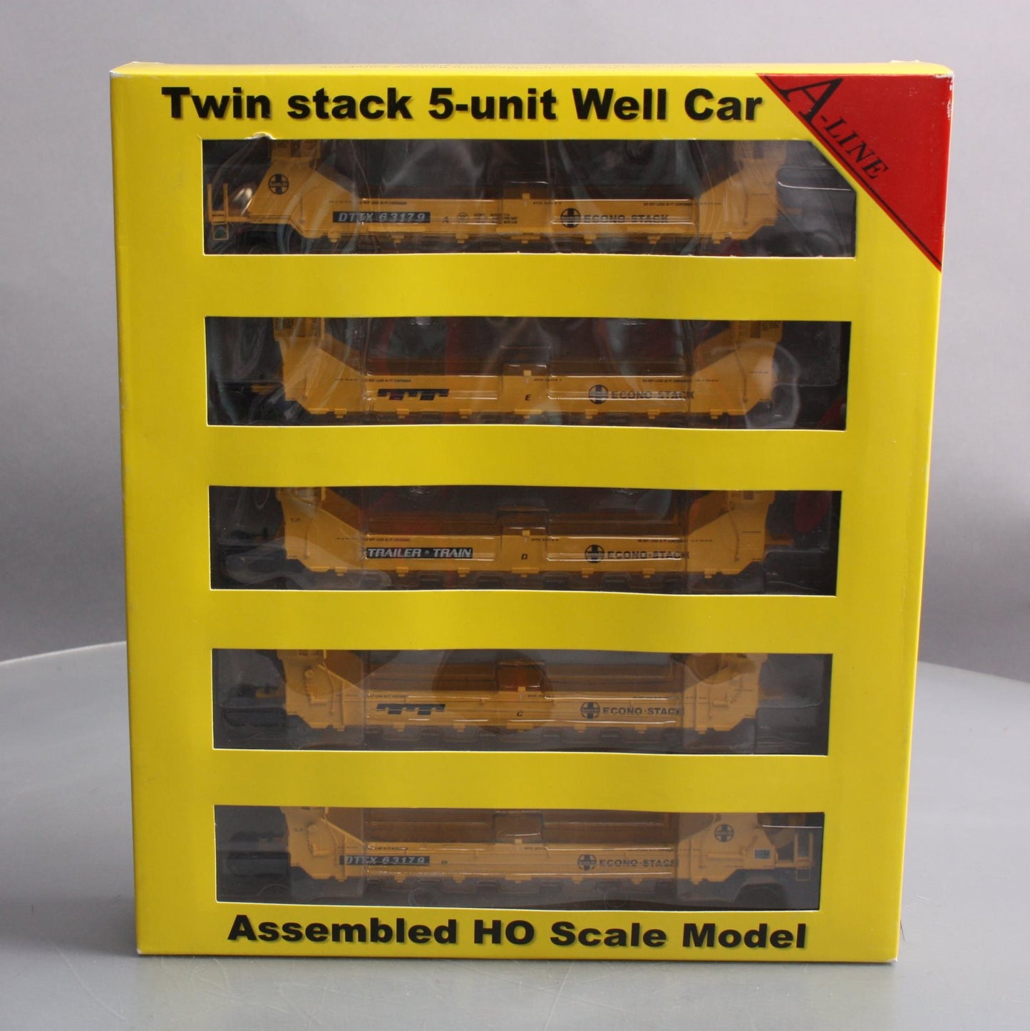 InterMountain 47610-01 HO ATSF Yellow Twin Stack Container Car #63179 ...