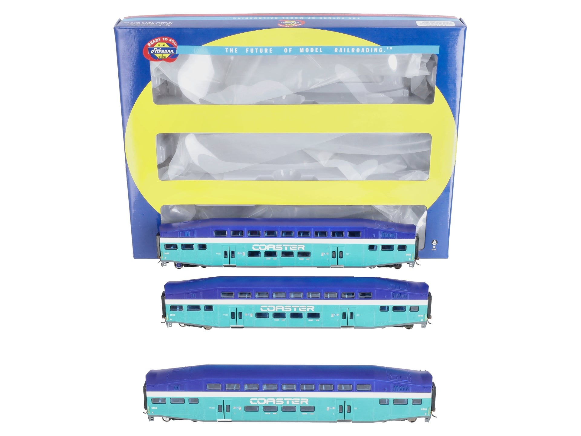 Athearn 25957 HO Scale Coaster RTR Bombardier Coach 3 Car Set – Trainz