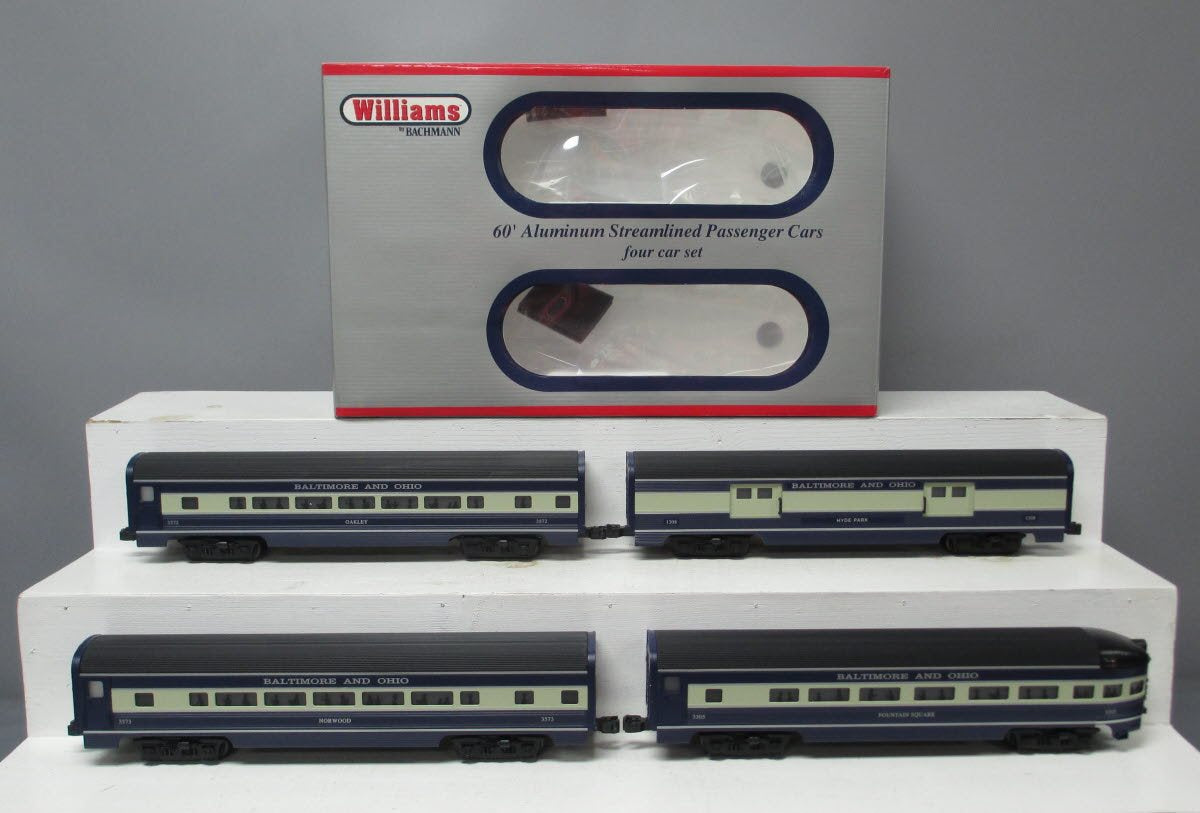Williams 43080 B&O Cincinnatian 60 Ft. Streamline Passenger 4-Pack Set ...