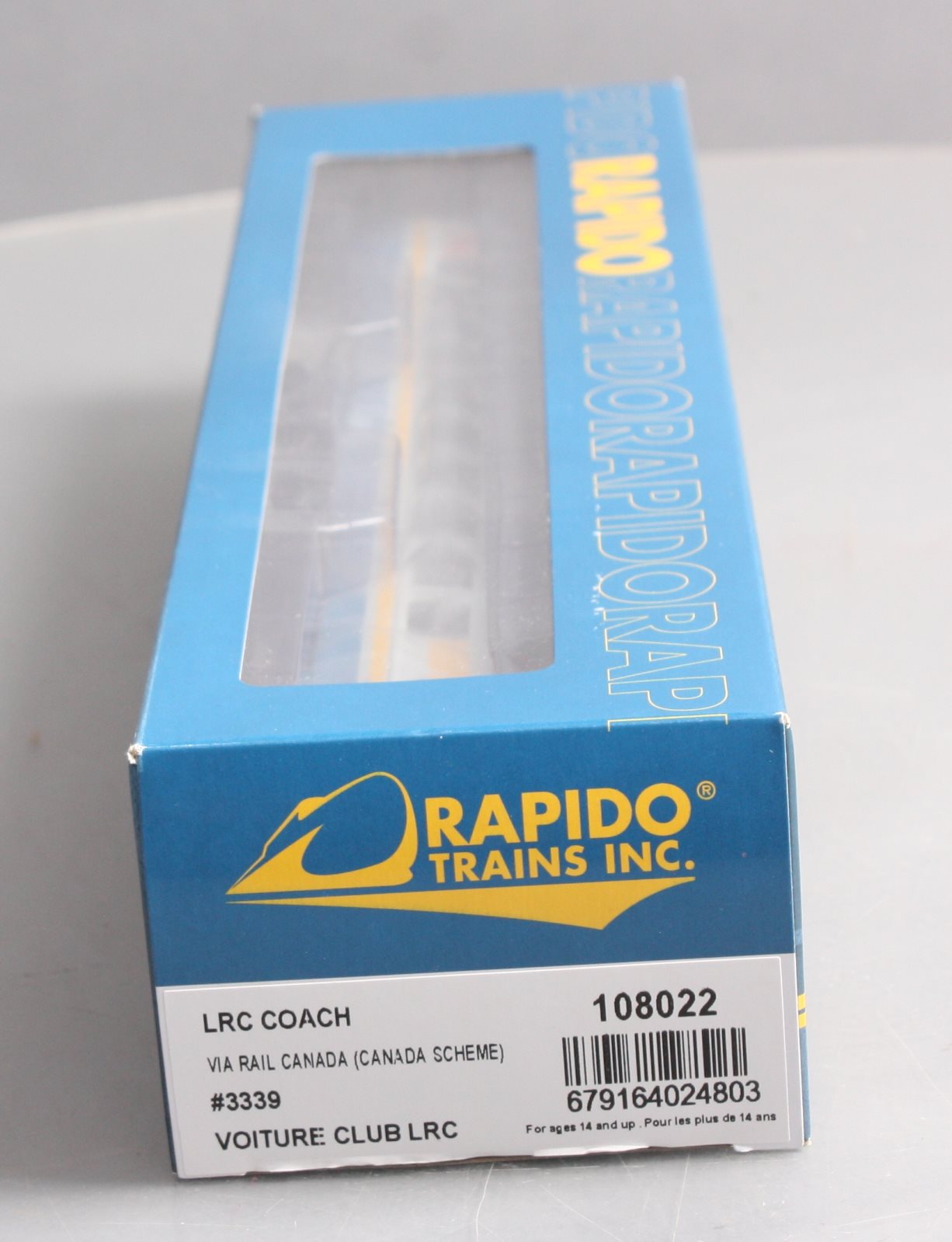 Rapido Trains 108022 HO VIA Rail Canada Streamlined LRC Coach #3339 ...