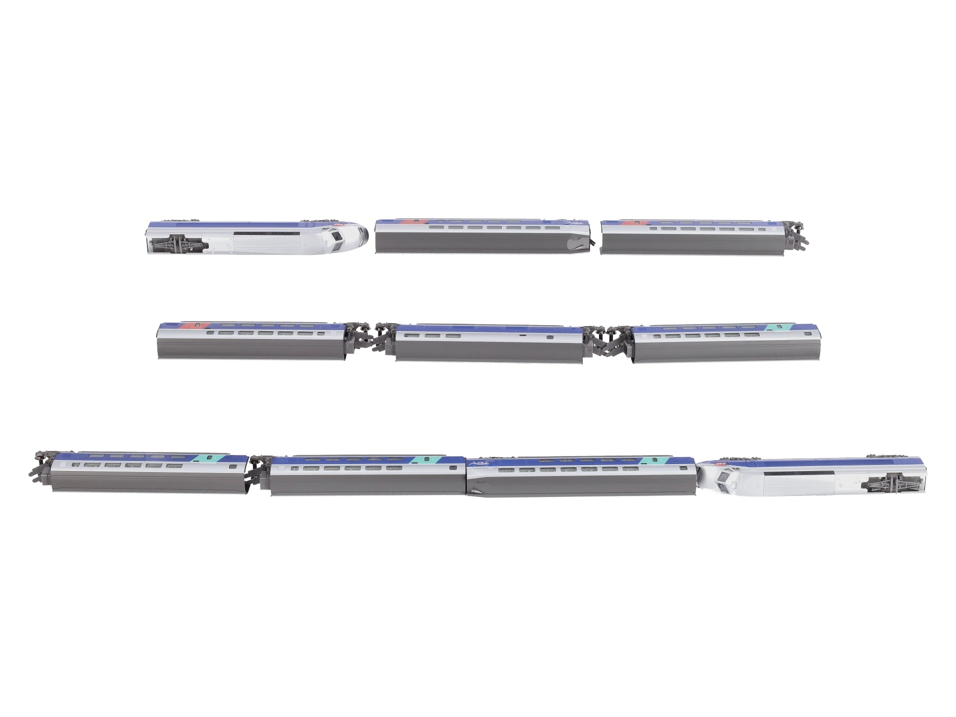 Kato 10-1529 N TGV Reseau Duplex Passenger Cars 10 Car Set – Trainz