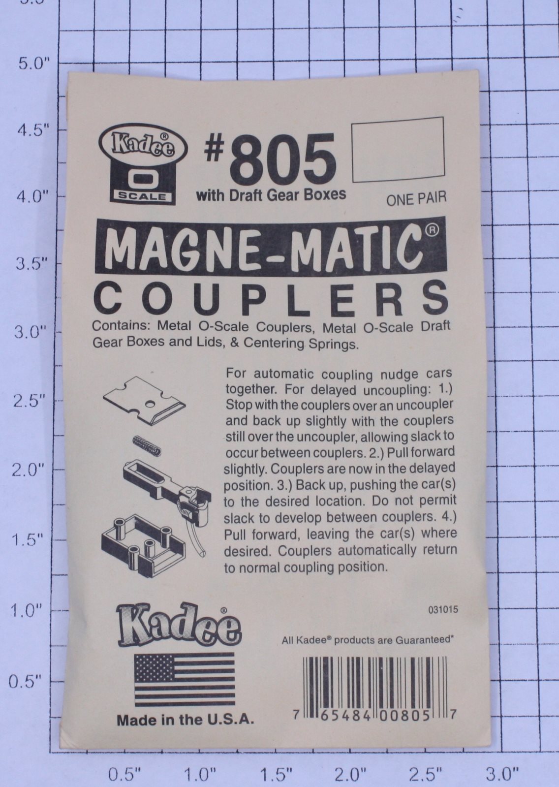 Kadee 031015 O Scale 805 Magne-Matic Couplers Draft Gear Boxes Two Pai ...