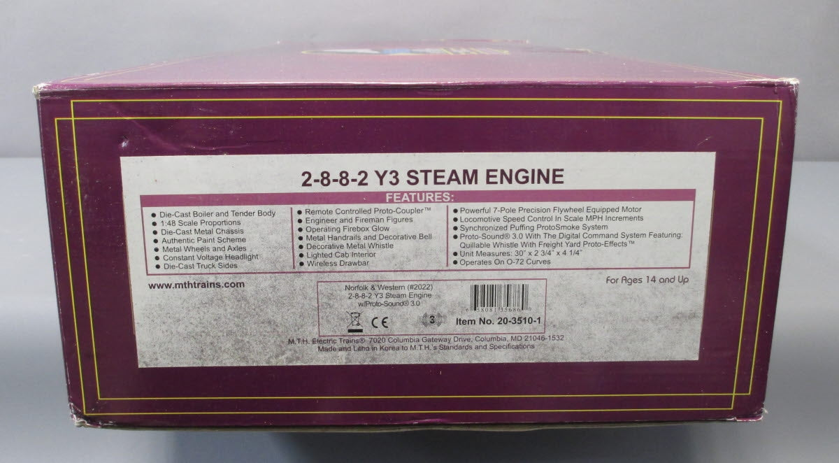 MTH 20-3510-1 2-8-8-2 Y3 Steam Locomotive #2022 – Trainz