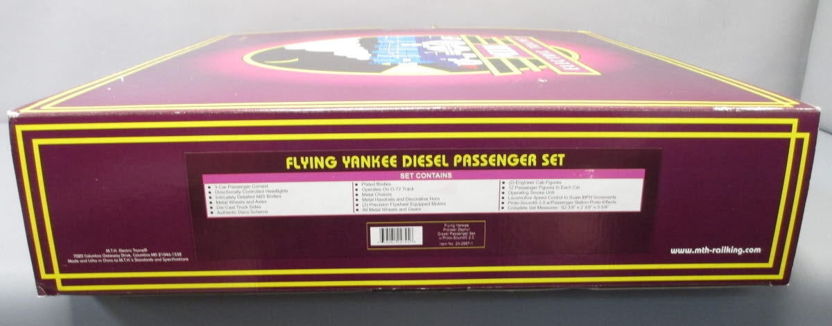 MTH 20-2887-1 Flying Yankee Pioneer Zephyr O Gauge Diesel Train Set w ...