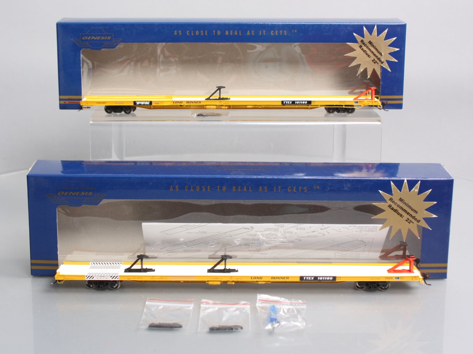 Athearn G29551 HO Scale TTX/TTEX F89F 89' Flat Cars #161180 (Set of 2 ...