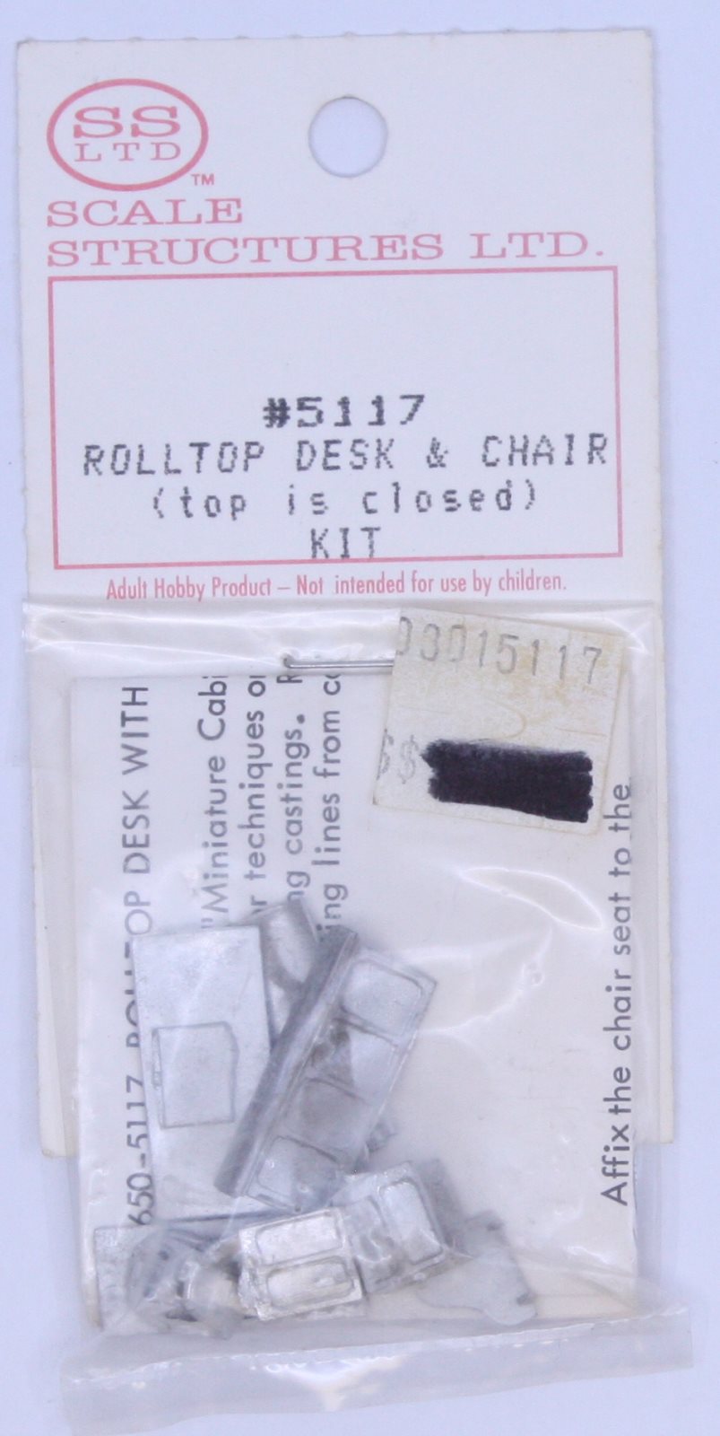 Scale Structures 5117 HO Scale Rolltop Desk and Chair Metal Kit – Trainz